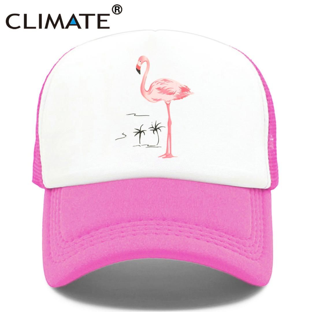 CLIMATE Flamingo Cap Girls Women Hat Pink Rose Cap Cute Lovely Summer ...