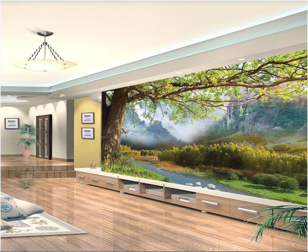 3d Room Wallpaper Custom Photo Mural Beautiful Trees Landscape