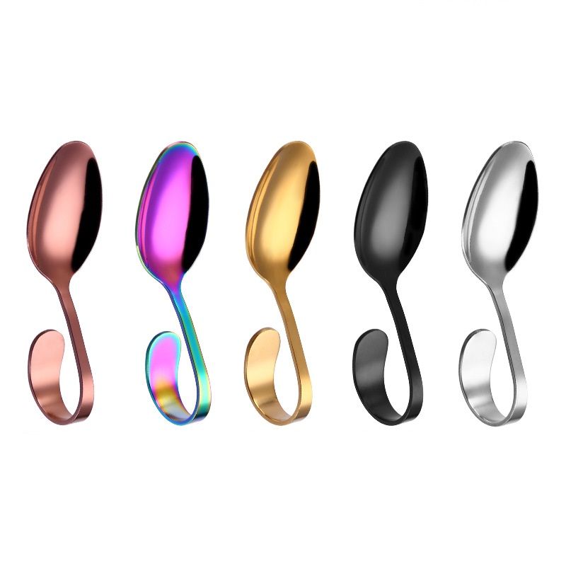 2020 Stainless Steel Creative Curved Handle Spoon Bent Spoon For Buffet ...