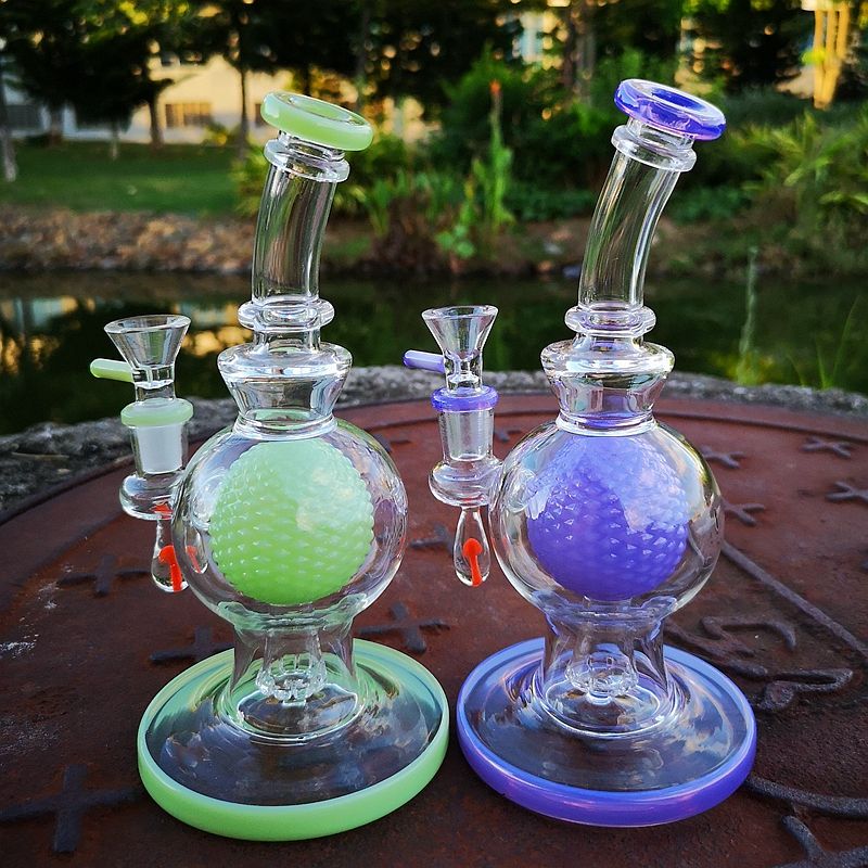 2020 7.8inch Glass Bongs Ball Shape Dab Rig Water Pipe Showerhead Perc ...
