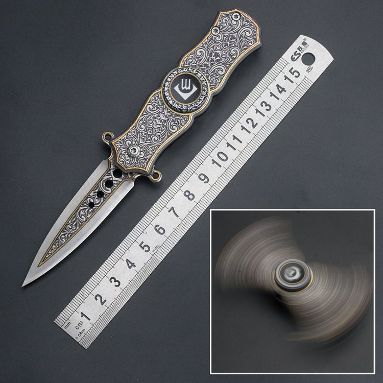 360 Degrees 3D Cool Tip Gyro Folding Knife Camping Survival Knives ...