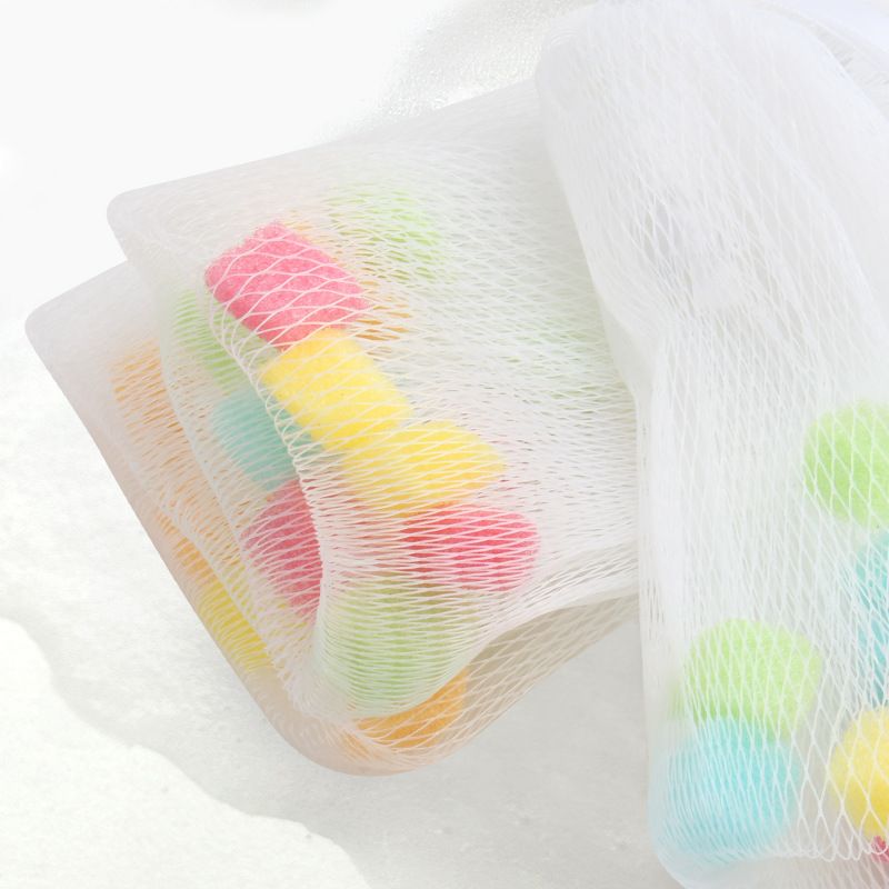 2020 Mrosaa Solid White Foaming Mesh Bath Shower Sponge Face Cleaning