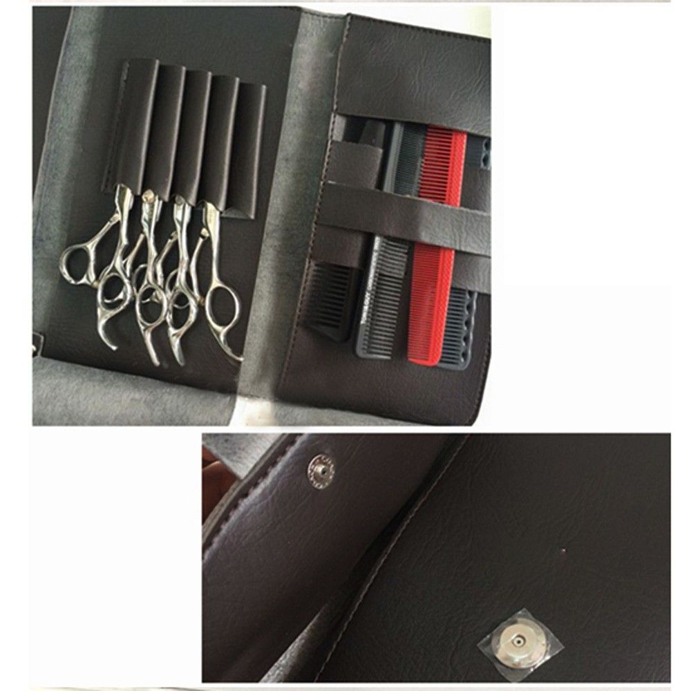 PU Leather Hair Scissor Bag Holster Clips Hairdressing Barber Salon Hair Cutting Pouch Holder ...