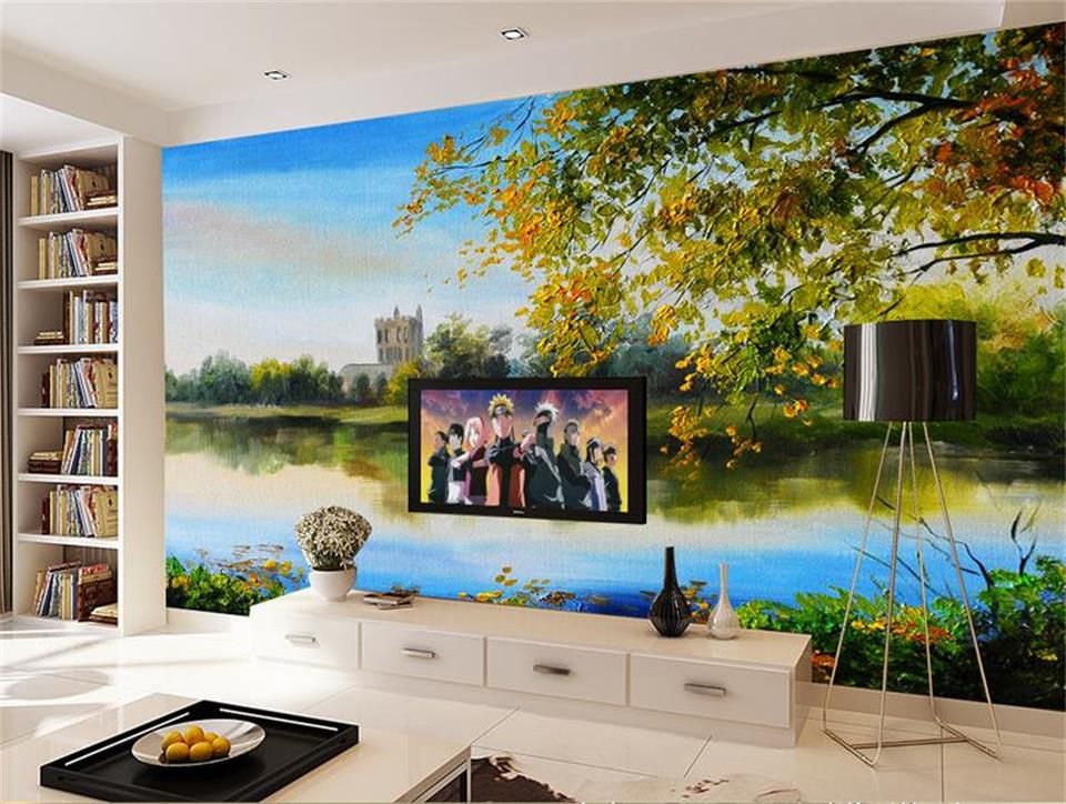 Wallpaper Living Room Feature Wall