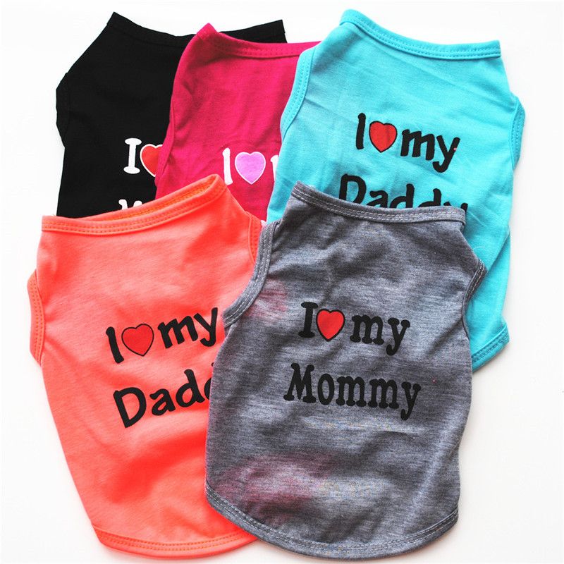 2020 Pet Dog Love Mommy Vest Puppy Summer Love Daddy Mommy Apparel ...