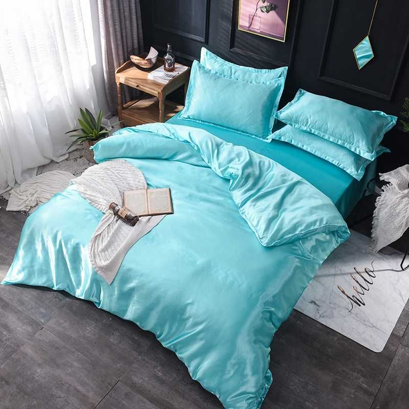 Luxury 100 Silk Bedding Set King Queen Twin 3 4 Bed Linen Solid Color Luxury 100 Silk Bedding Set King Queen Twin 3 4 Bed Linen Solid Color