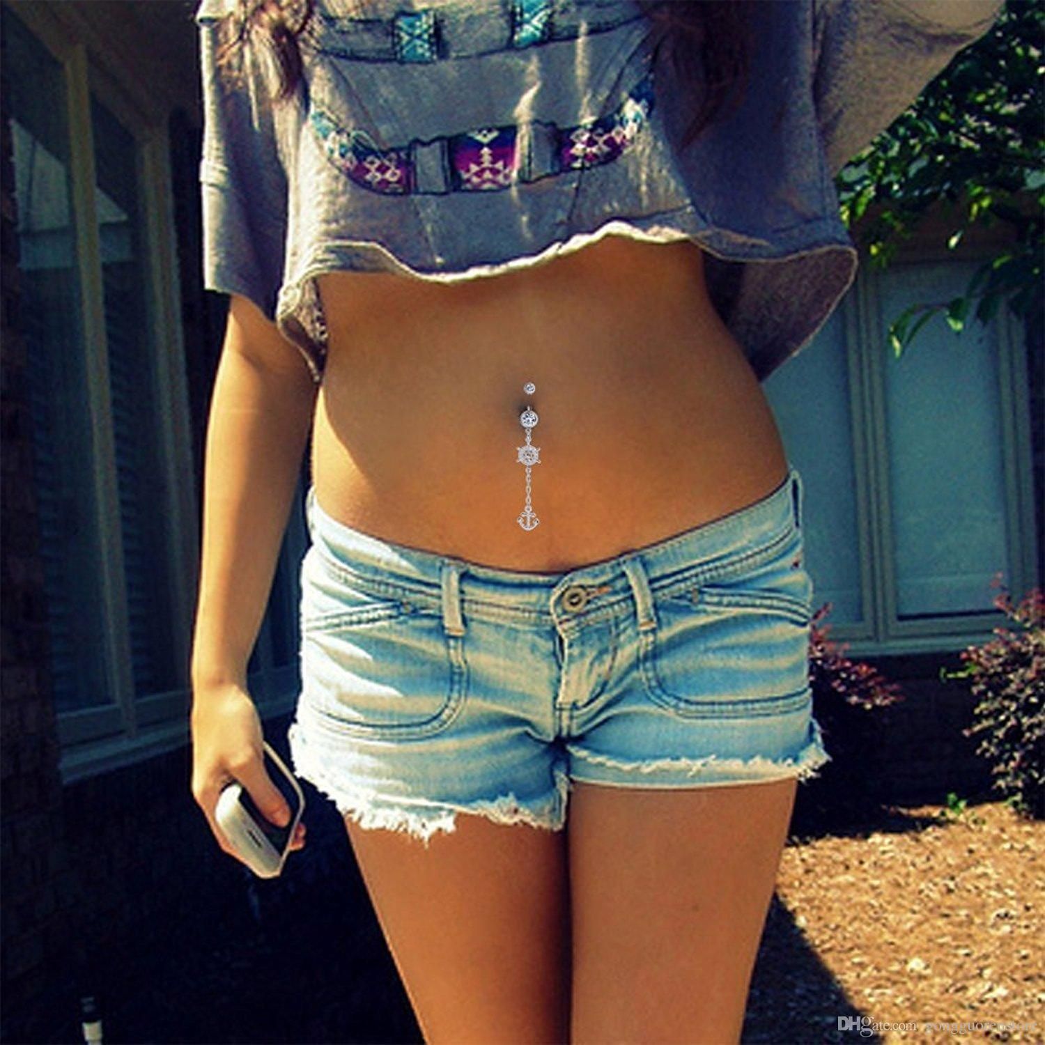 Cute Anchor Belly Button Rings