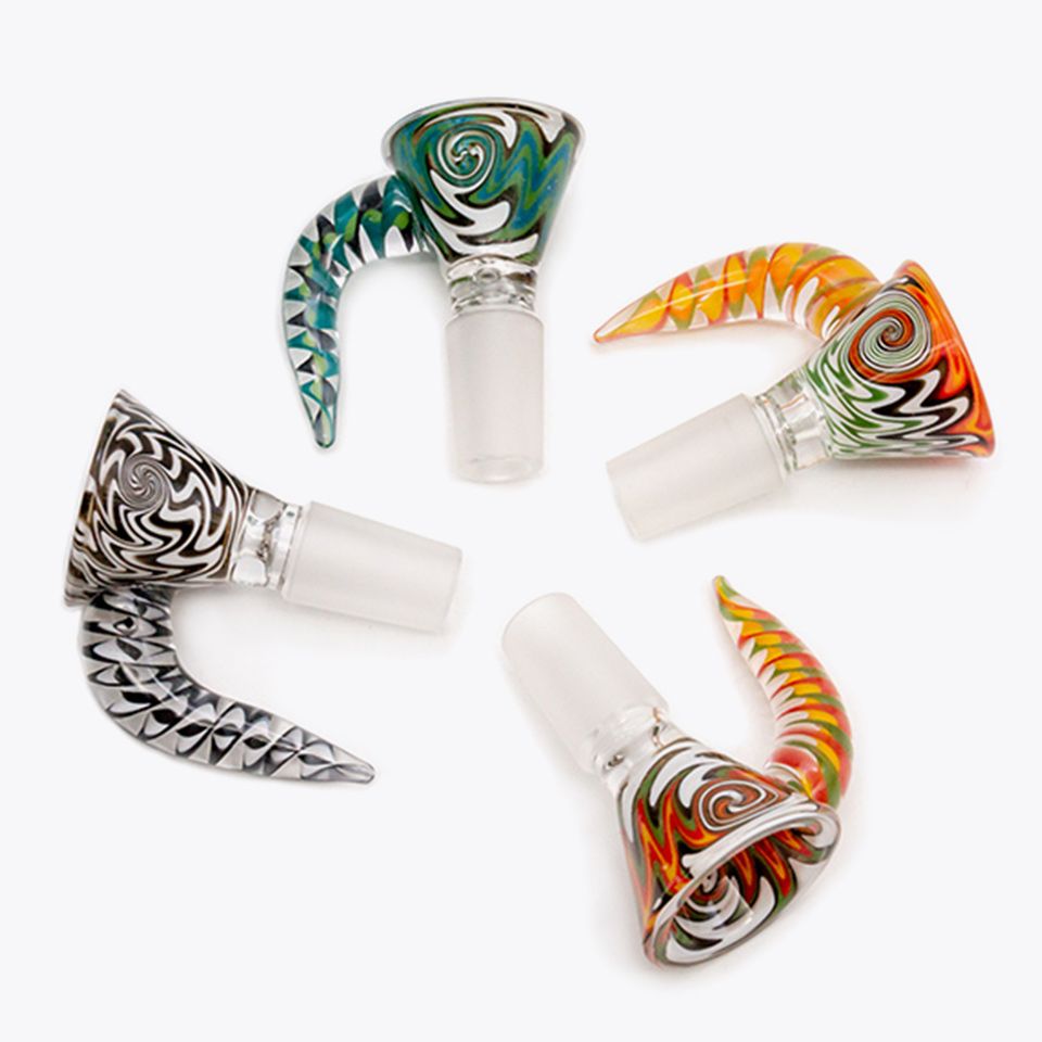 2021 New 18mm 14mm Glass Bowl With Color Slide Holder Smoking Bong ...