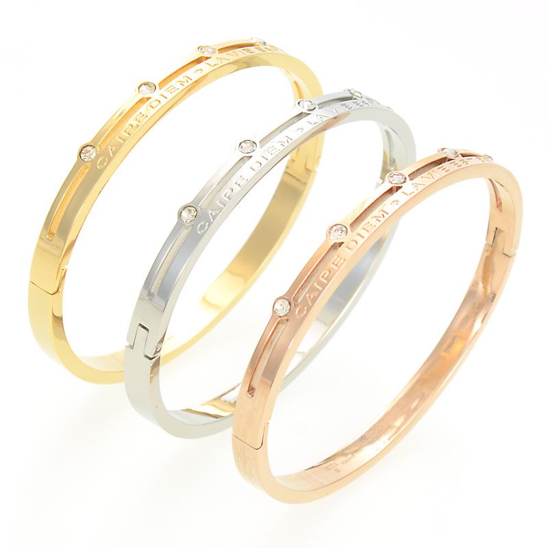 Classic Luxury Designer Jewelry Women Bracelet With Crystal Mens Gold ...