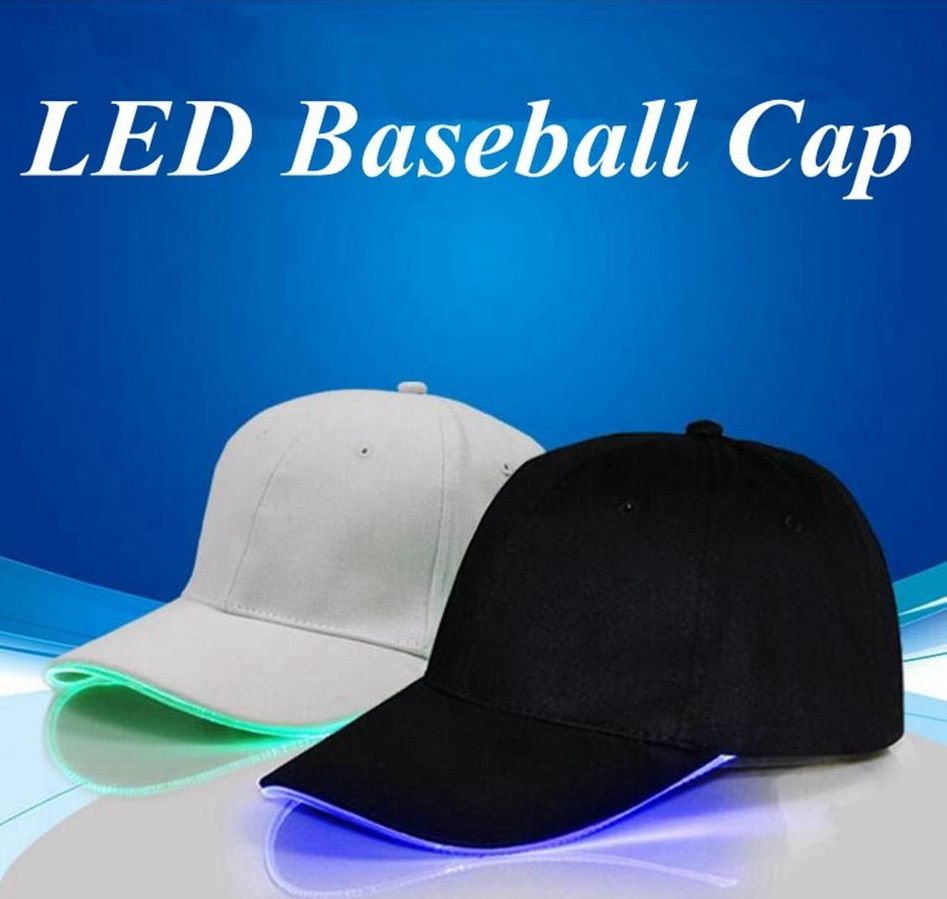 Hot New LED Baseball Caps Cotton Black White Shining LED Light Ball ...