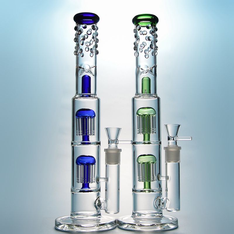 2021 8 Arms Tree Perc Glass Bongs Double Tree Perc Spoiled Large Bong ...