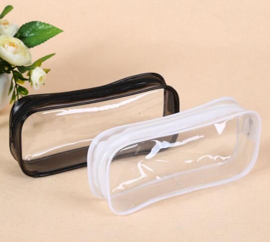 New PVC Pencil Bag Zipper Pouch School Students Clear Transparent ...