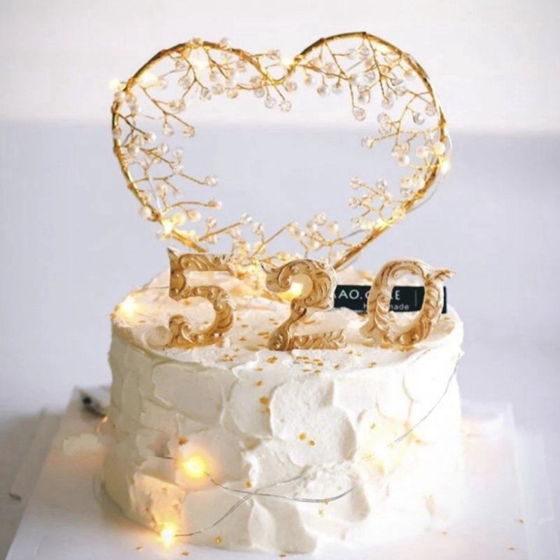 Heart Shaped Cake Toppers Lighted