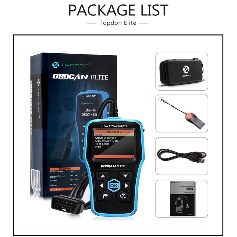 Car Auto US TOPDON OBDCAN Elite Diagnostic Fault Code Reader OBD2 OBDII ...