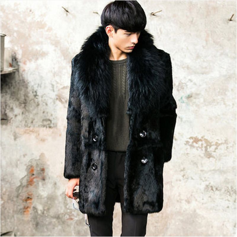 Mens Vintage Fake Fur Coat - Tradingbasis