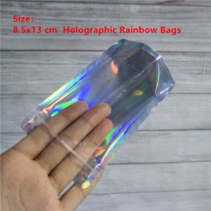 Wholesale 8.5x 13cm Holographic Rainbow Color Mylar Bags By Space Seal ...