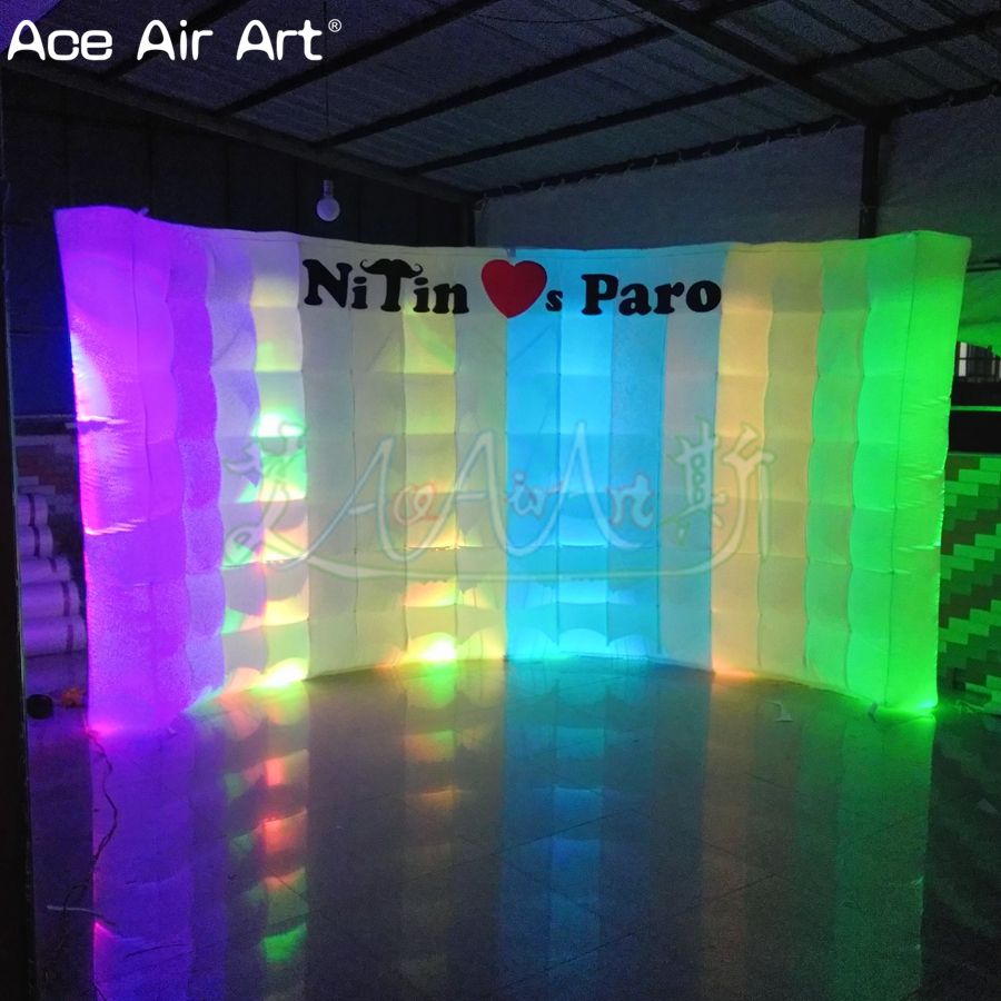 2020 Hot Sale Light Curve Inflatable LED Photo Wall, 3d Trade Show ...