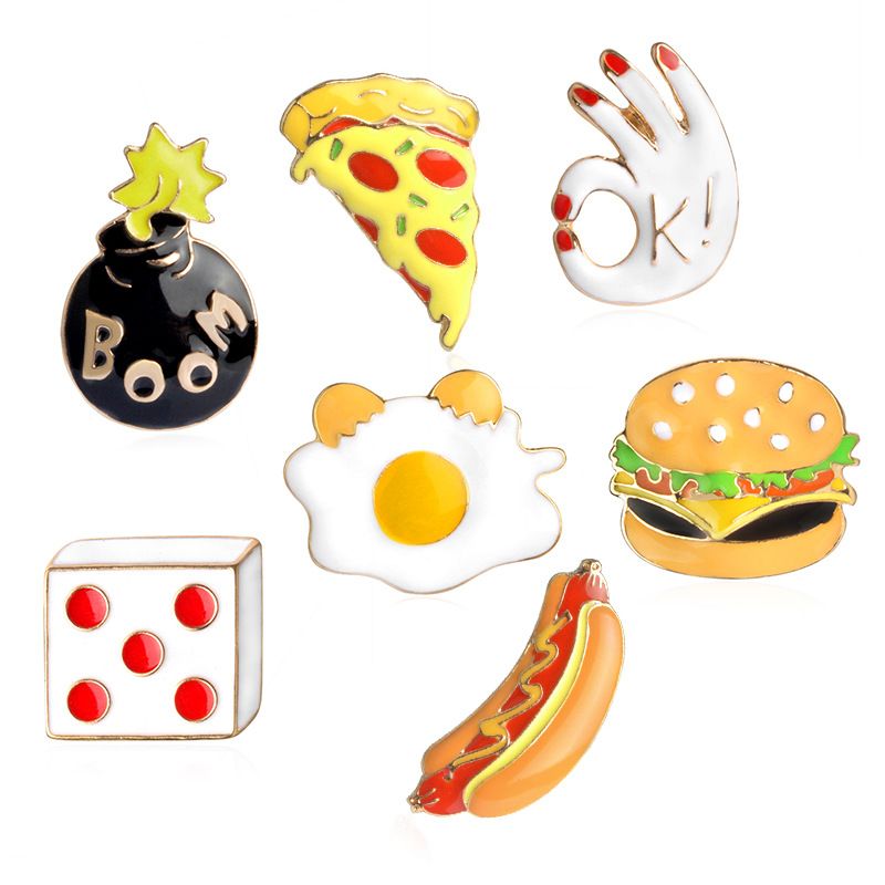 Cute Small Funny Food Enamel Brooches Pins For Women Christmas Demin ...