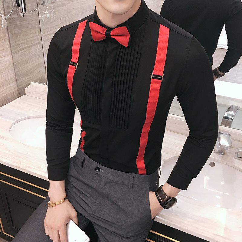 Black Shirt Red Bow Tie