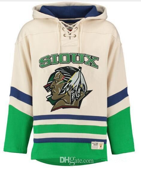 Custom NORTH DAKOTA FIGHTING SIOUX Hockey Hoodies 9 Jonathan Toews 11 ...