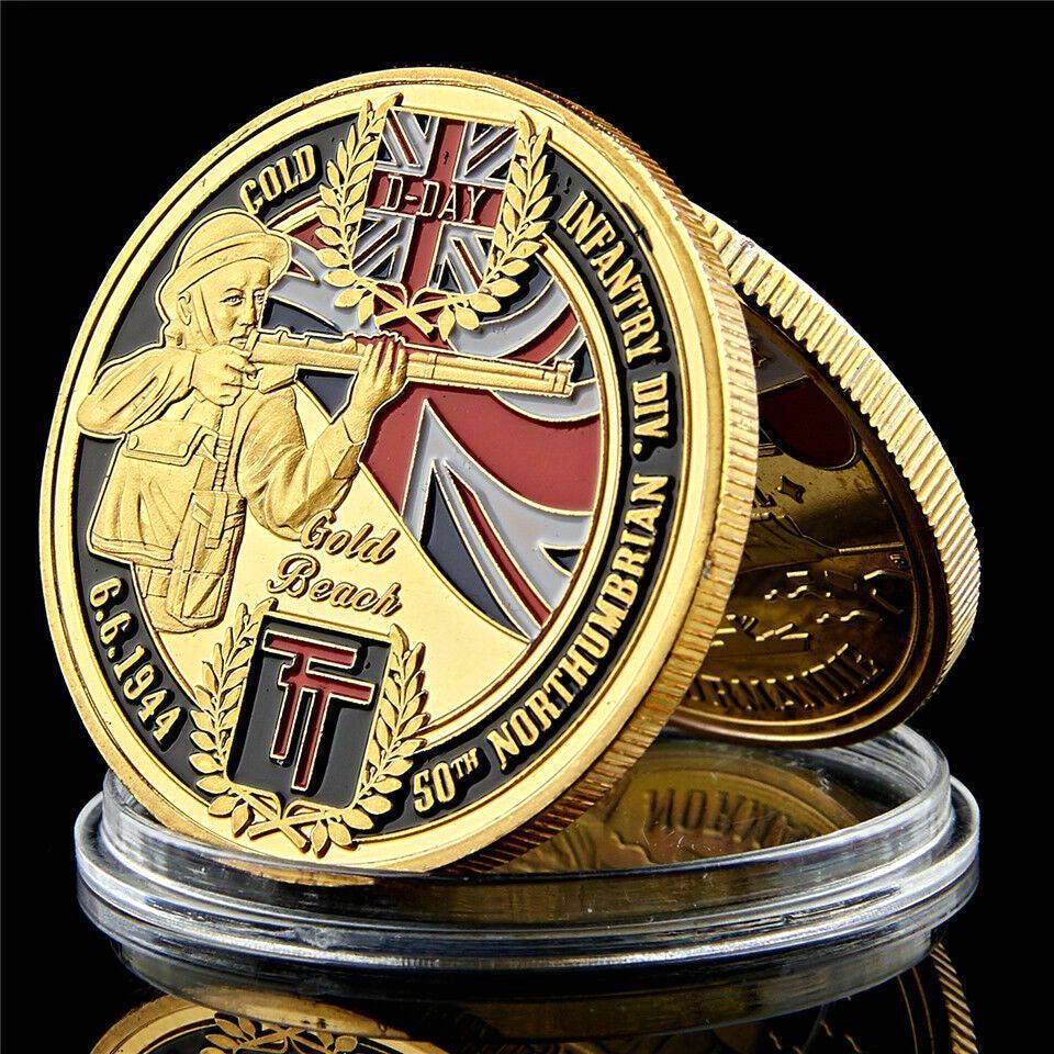 Uk Army Challenge Coin Craft 50th Northumberland Infantry 1oz Gold ...
