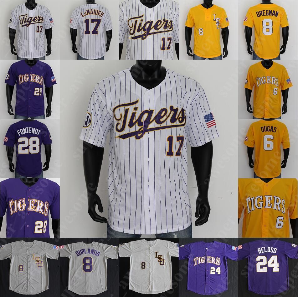 2020 LSU Tigers Baseball Jersey Zach Arnold Tom Biggs Jacob Hasty Nick ...