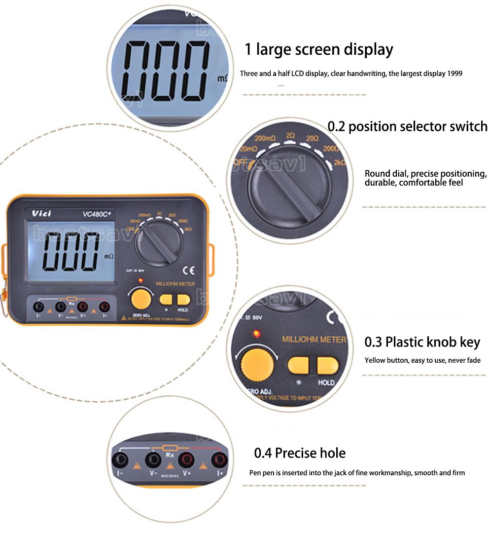 2021 C480C+ Multimeter Multimetro Diagnostic Tool Tester 3 1/2 Digital ...