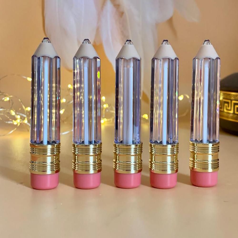 5ml Empty Lip Gloss Tube Container Clear Lip Balm Tubes Pencil Shape Lipstick Refillable Bottles