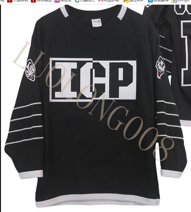 2019 Insane Clown Posse Juggalo Black Hockey Jersey Embroidery Stitched ... 2019 Insane Clown Posse Juggalo Black Hockey Jersey Embroidery Stitched ...