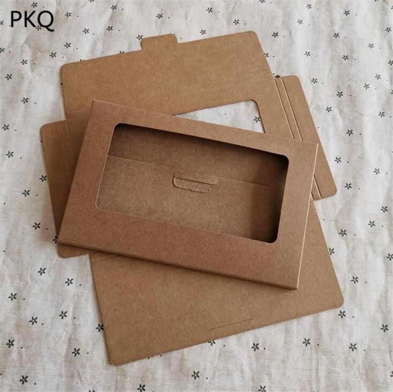 6 Sizes Retro Postcard Boxes DIY Blank Kraft Paper Packaging Box Brown ...