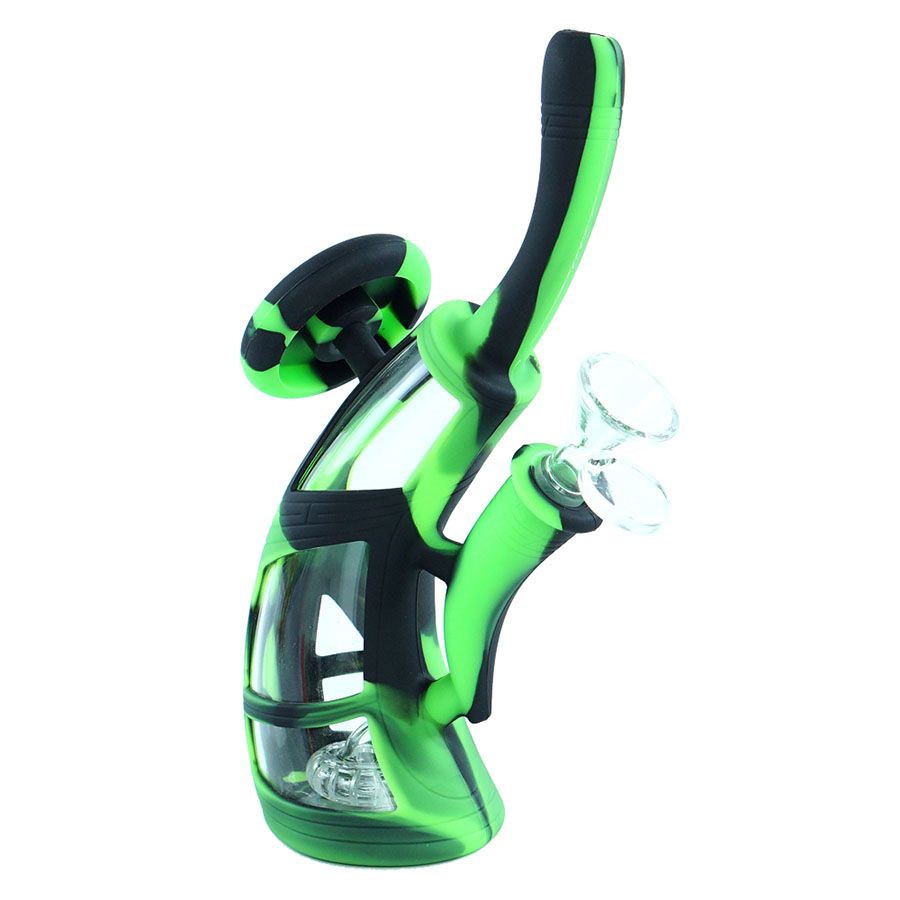 2020 8 Water Pipe Knight Unbreakable Glass Bong 205mm*60mm Silicone ...