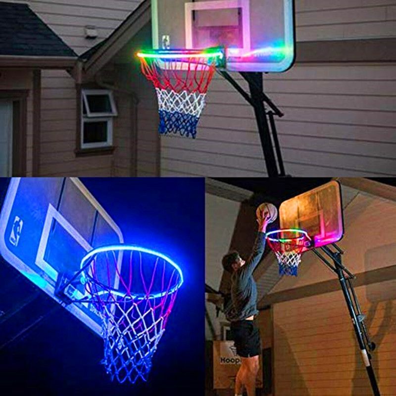2021 LED Basketball Hoop Lights Basketball Rim LED Solar Light Playing ...
