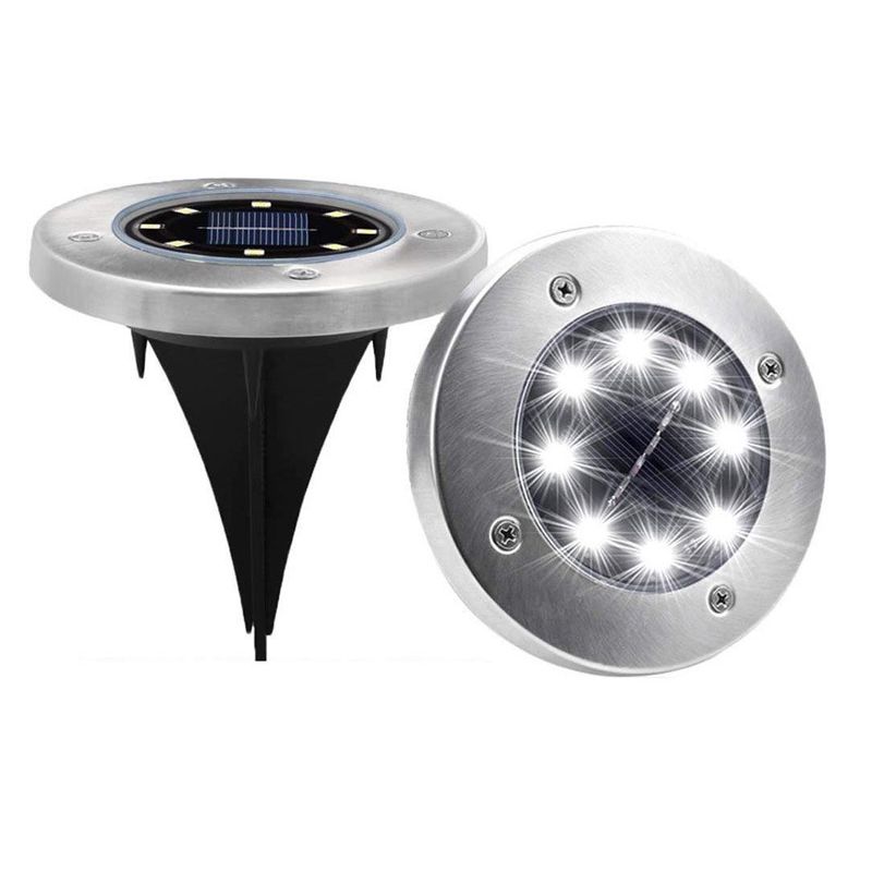 2021 Solar Powered Disk Lights, 8LED Solar Pathway Lights Outdoor ...