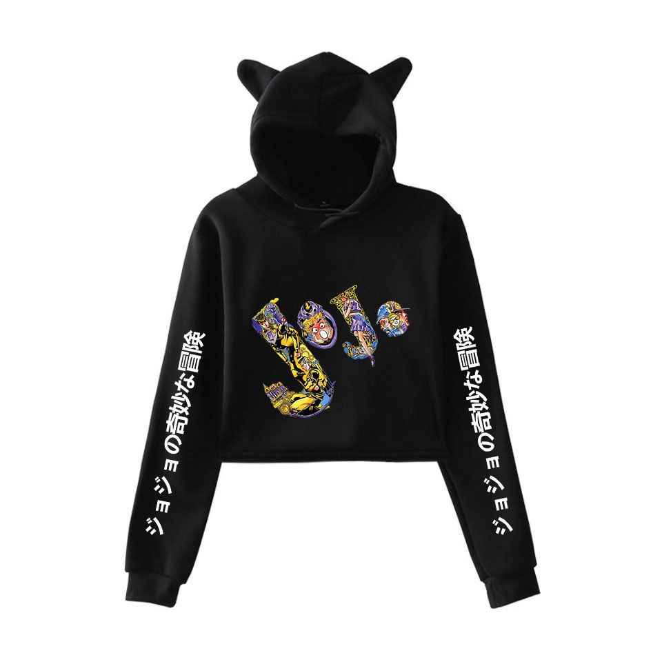 O Hype House Crop Top Hoodie Charli DAmelio Kawaii Cat Ear
