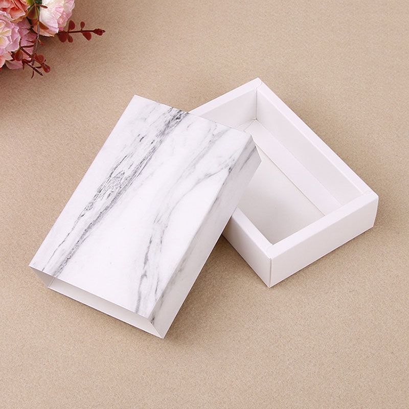 Marble Design Paper Drawer Boxes Wedding Party Candy Gift Box For ...