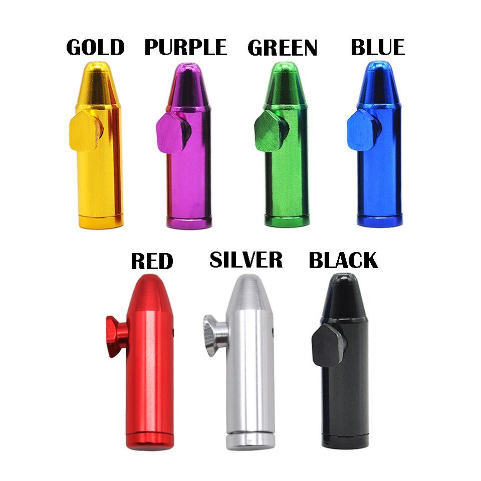 Bullet Rocket Shape Snuff Snorter Pipe Aluminum Alloy Metal Sniff ...
