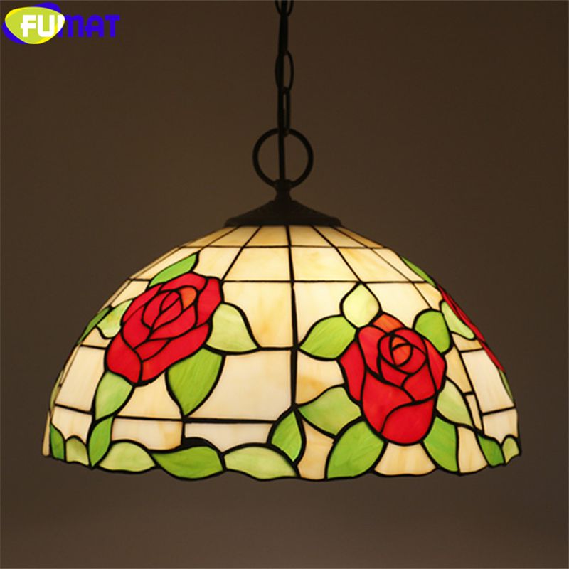 Stained Glass Rose Pendant Lamp Pendant Lights Chandeliers & Pendant ...