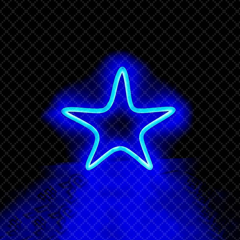 2020 Blue Star Sign Handmade Visual Artwork Bar Club KTV Wall ...