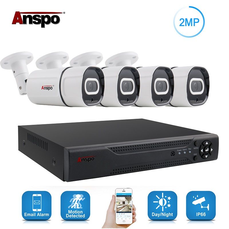 4/8CH 2/5MP Audio Record DVR Security Camera System Kit AHD Camera IR ...