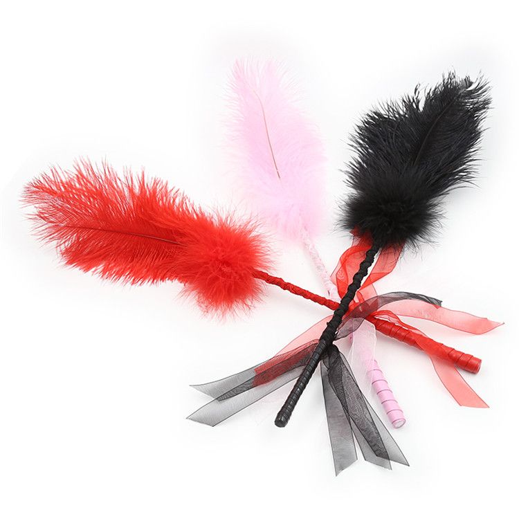 New Ostrich Feather Clit Tickler Spanking Sex Toy Tickler Sex Whip