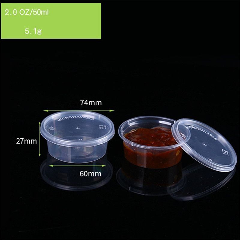 Storage Box Case Disposable Plastic Sauce Cup With Lid Takeaway Sauce ...
