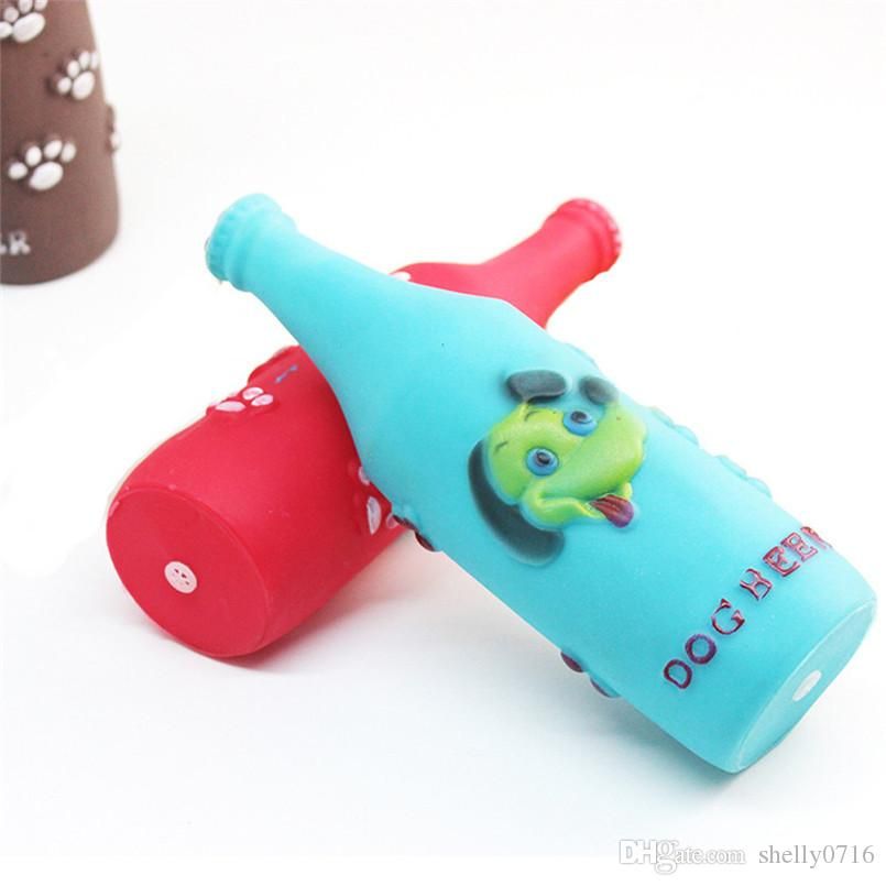 2020 Beer Bottle Dog Toys Rubber Dog Toy Squeaky Funny Puppy Toys ...