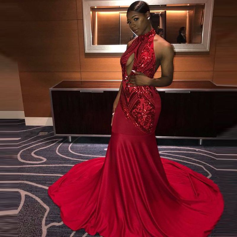 Red And Black Prom Gown