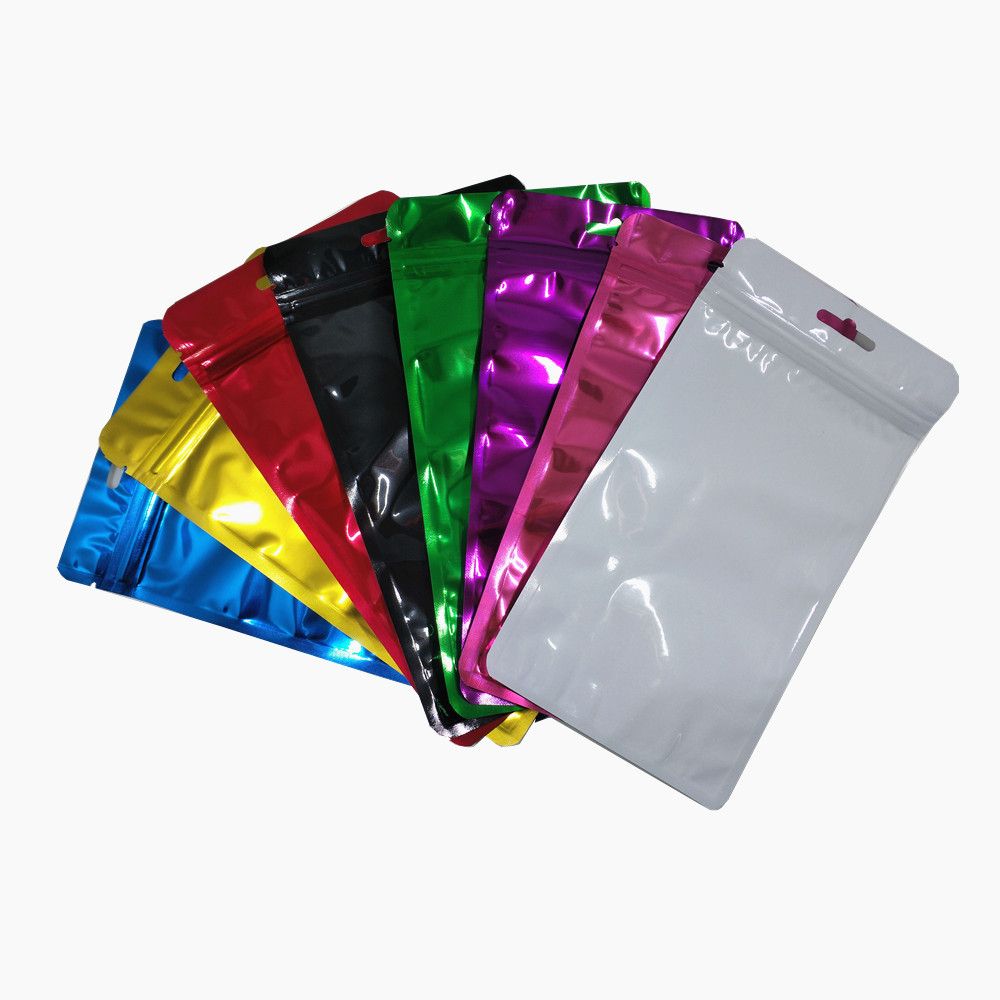 2020 12x22cm Colorful Alluminum Foil Zipper Front Clear Plastic Packing ...