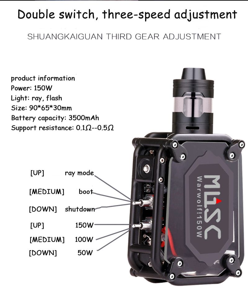 Huge Vapor 150W VAPE Kit Big Power 150W Box Mod Laser, 55% OFF