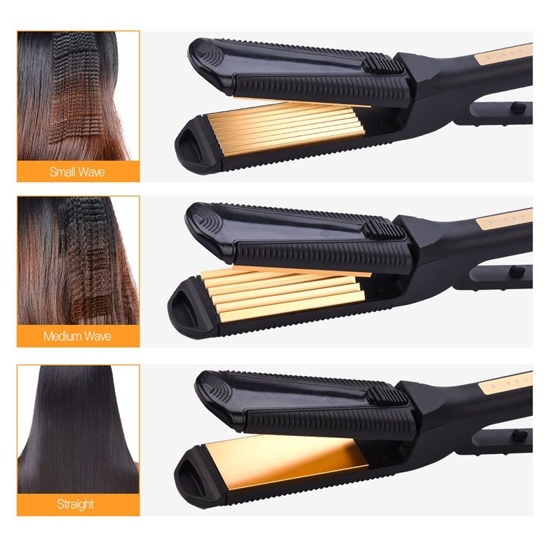 2020 3 In 1 Electric Hair Straightener Crimper Corrugated Curl Hair ...