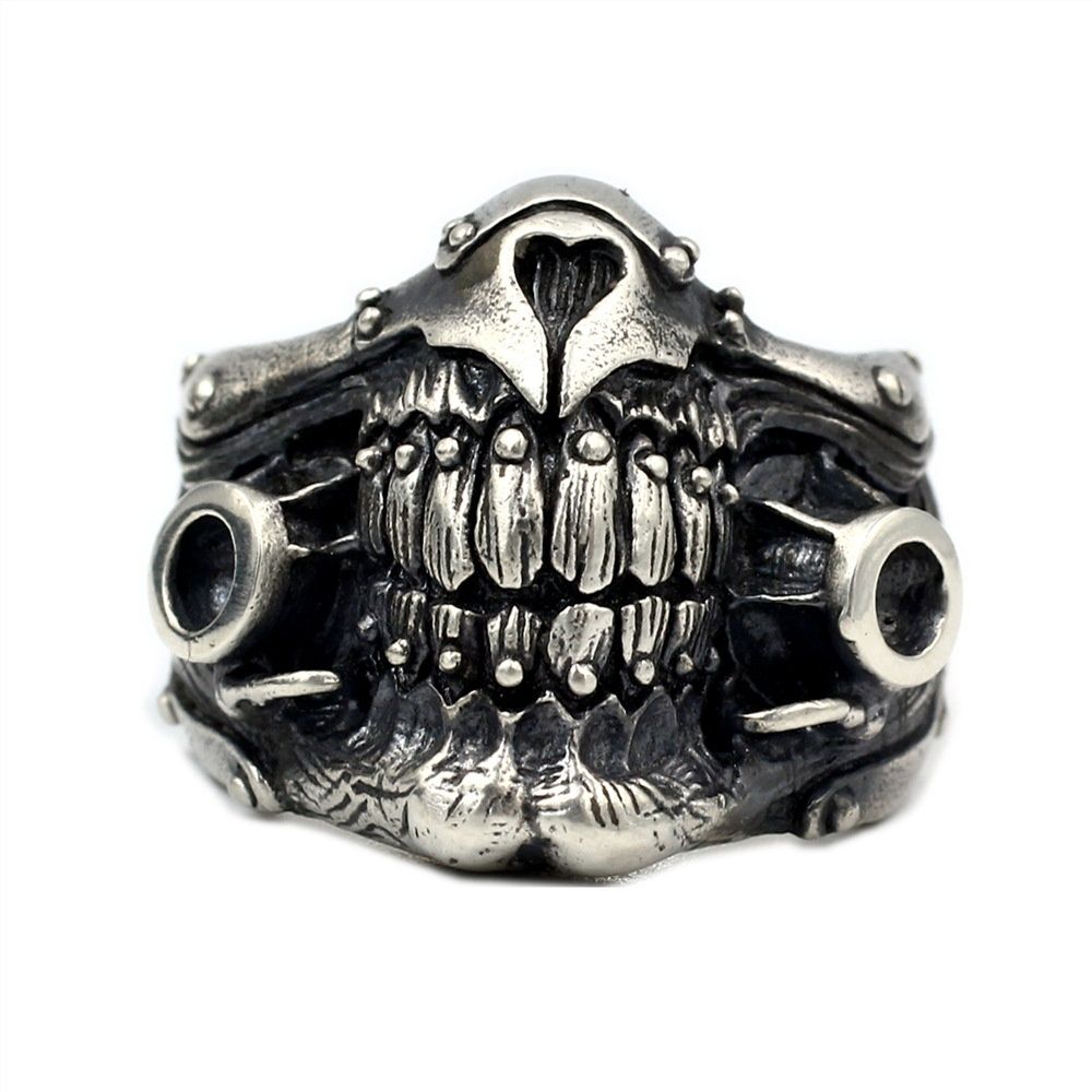 Exquisite Mask Skull Ring Mens Titanium Steel 316L Stainless Steel Ring ...