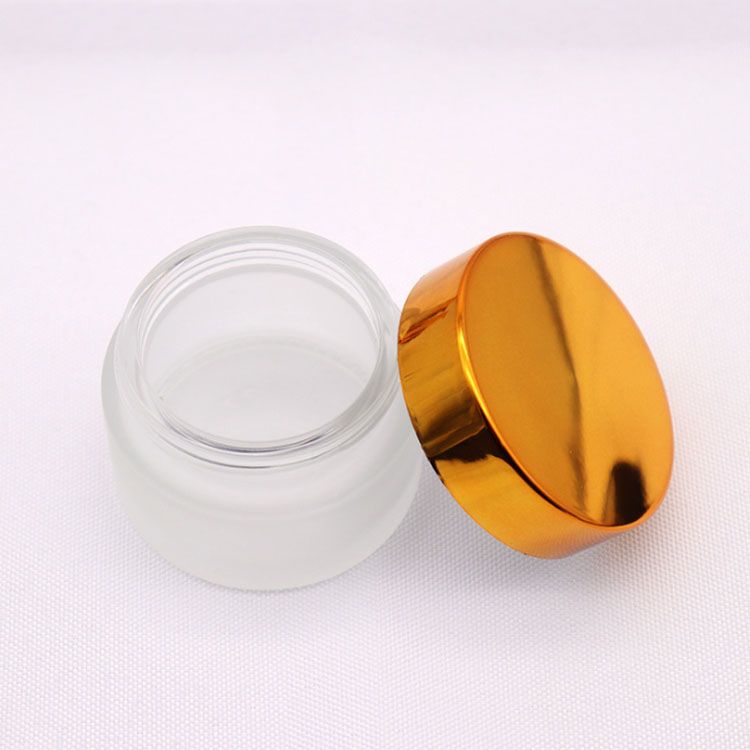 2020 30g 20g 10g Frost Glass Cream Jar With White Black Gold Lids 1oz ...