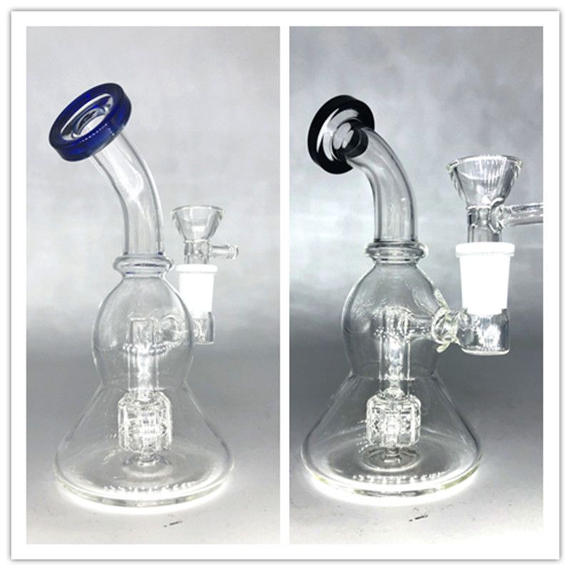 2021 Small Beaker Bong Showerhead Perc Thick Bent Neck Glass Bongs ...