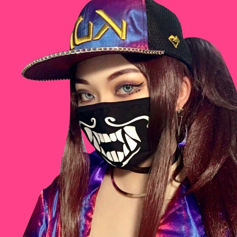 K / DA KDA Akali Masque Cosplay Akali Assassin Cosplay S8 Masques ...